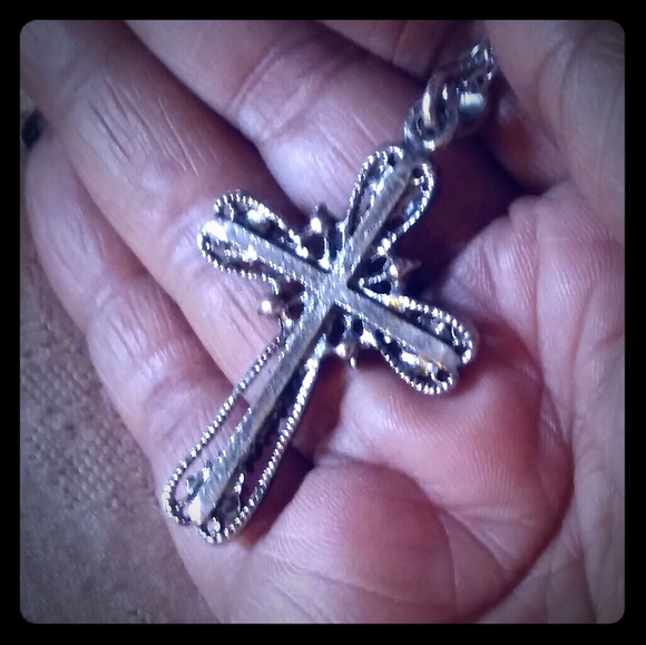 Vintage | Jewelry | Vintage Marcasite Cross Pendant Necklace | Poshmark